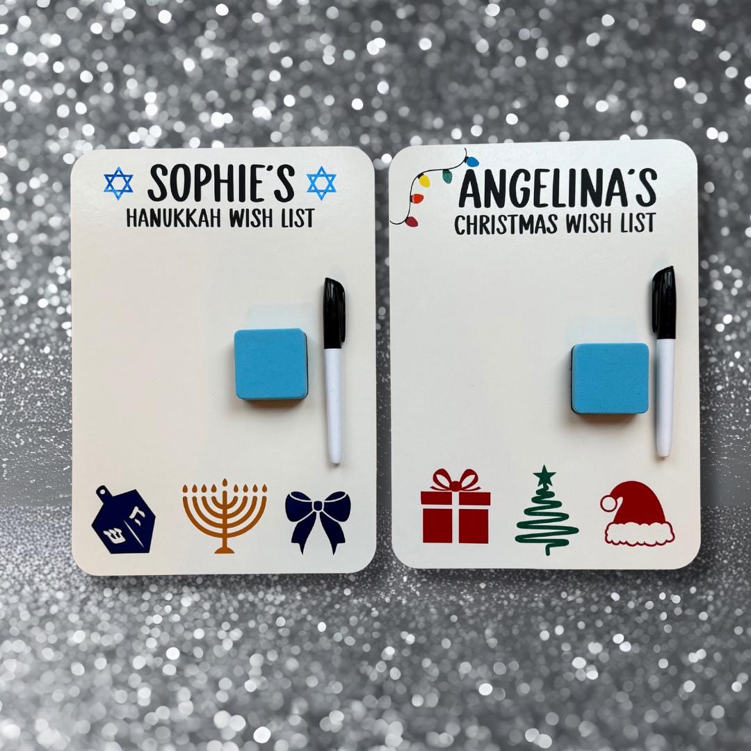 Personalized Holiday White Boards! Hanukkah and Christmas Wish Lists ...
