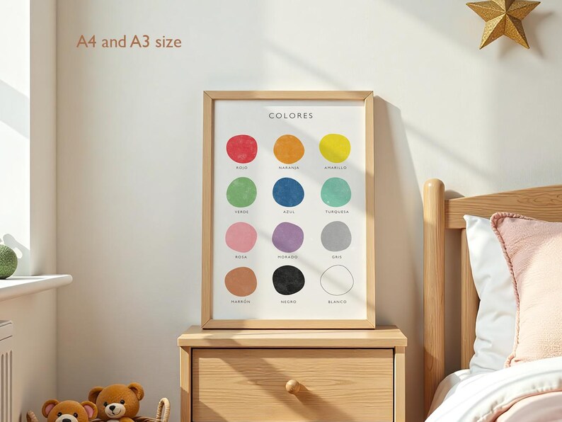 2 Educational Posters, Colors & Numbers Poster, Montessori Wall Art ...