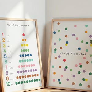 Set of 2 Educational Posters to Learn Counting, Montessori Wall Art for ...