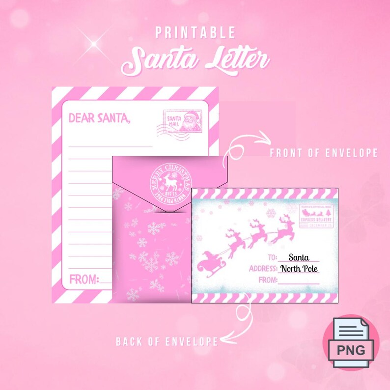 Letter to Santa, Printable Santa Letter, Letter From Santa, Easy to ...