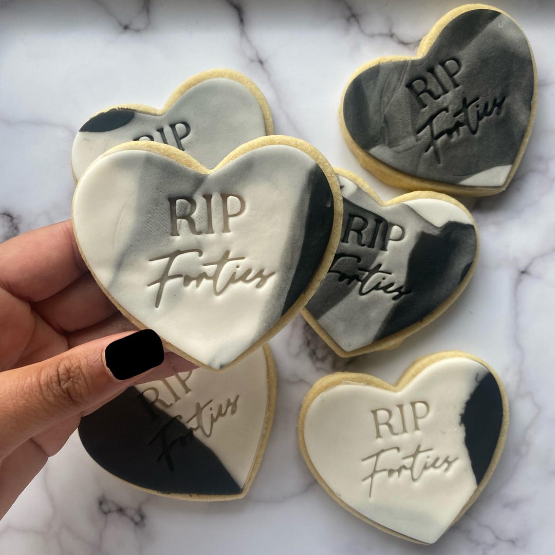 RIP Forties Heart Shortbread Sugar Cookie * Birthday * Present * 40 ...