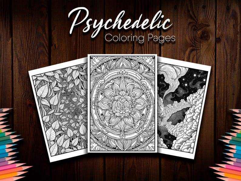 51 Psychedelic Mandala Coloring Pages for Adults Vol. 2, Trippy Mind ...