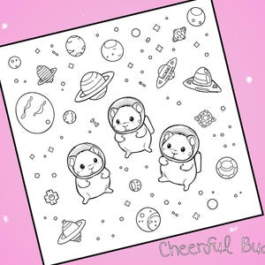 Cheerful Buddies 12 Cute and Cozy Coloring Pages Vol. 3 - Etsy