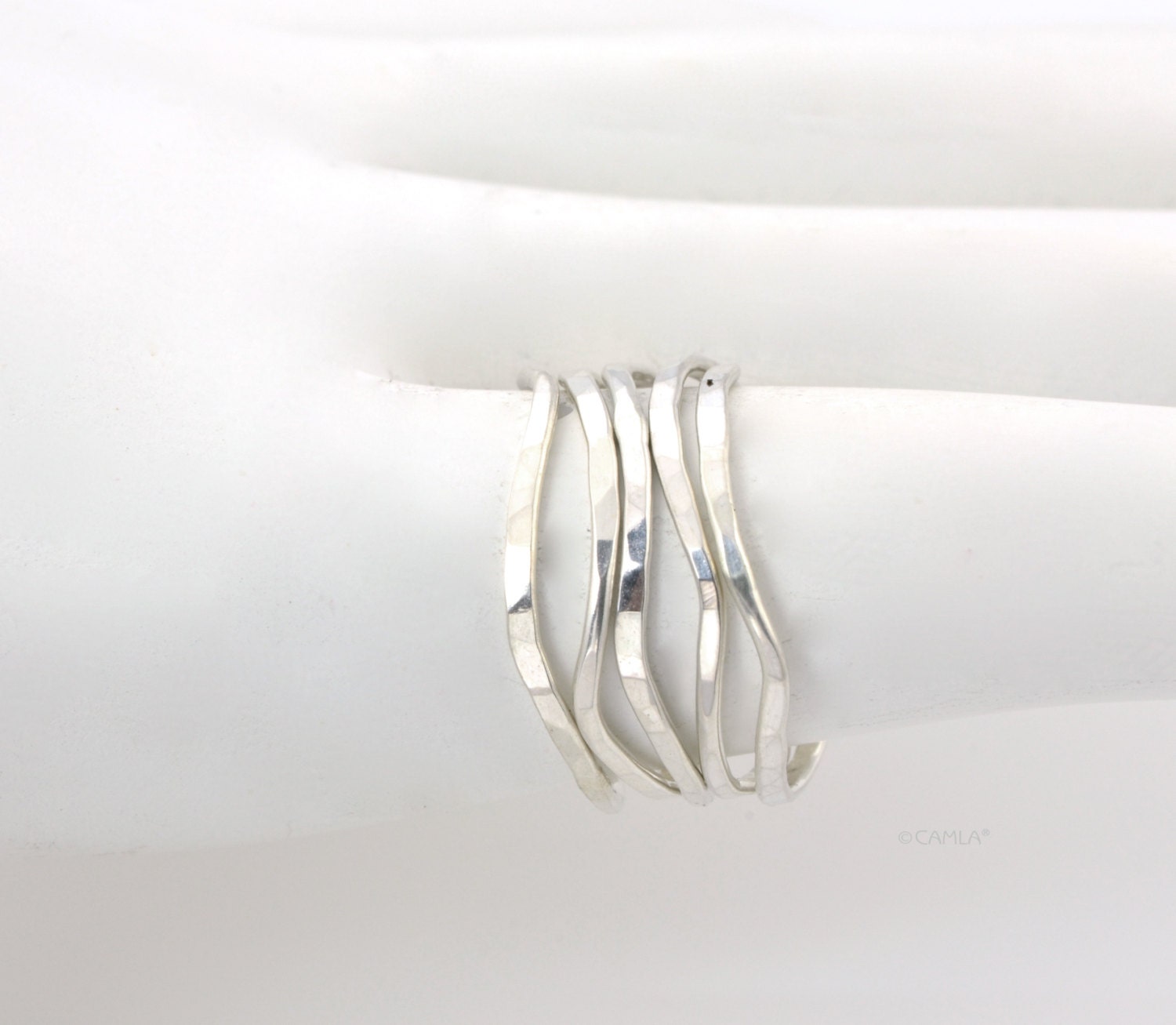 Silver Wavy Stacking Ring - Etsy