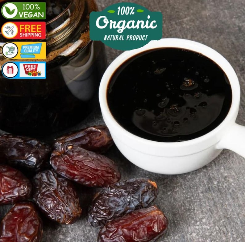 Organic Date Molasses: Vegan Date Syrup, Natural Sweetener - 250ml - Etsy