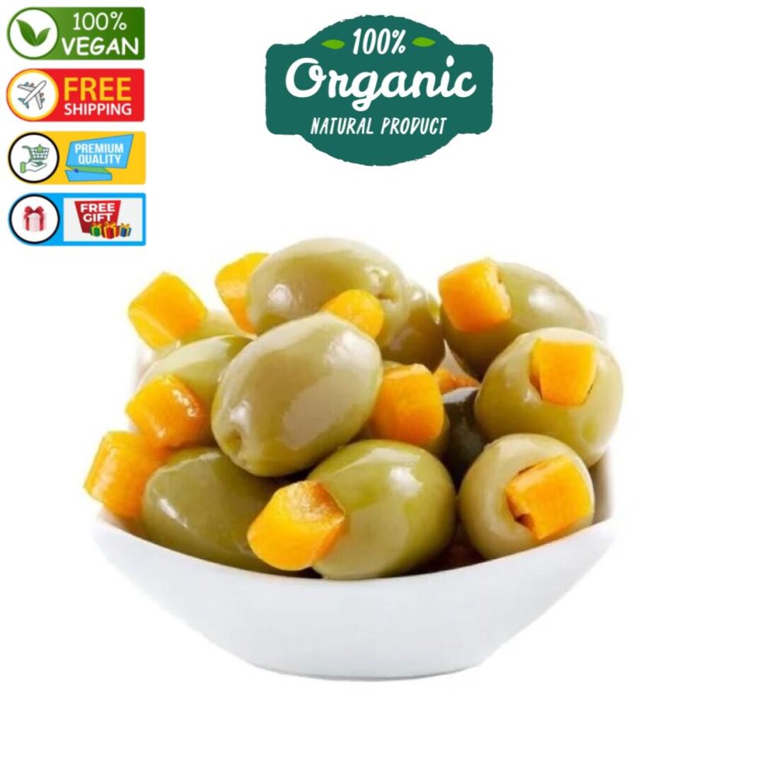Organic Green Olives Stuffed With Orange Rind,marinated Olives,gourmet ...