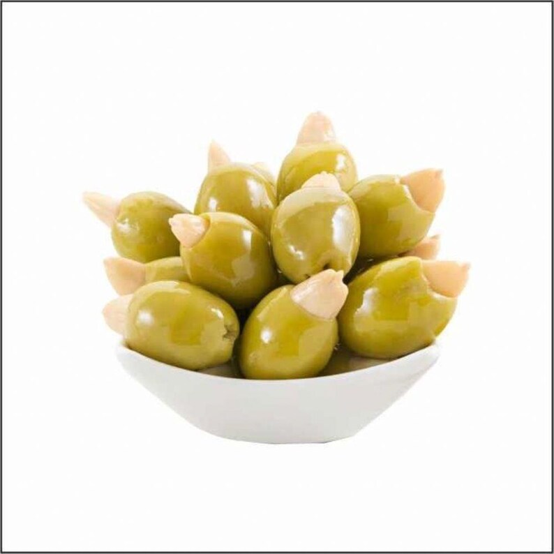 Organic Green Olives Stuffed With Almonds: Mediterranean Vegan Snack - Etsy
