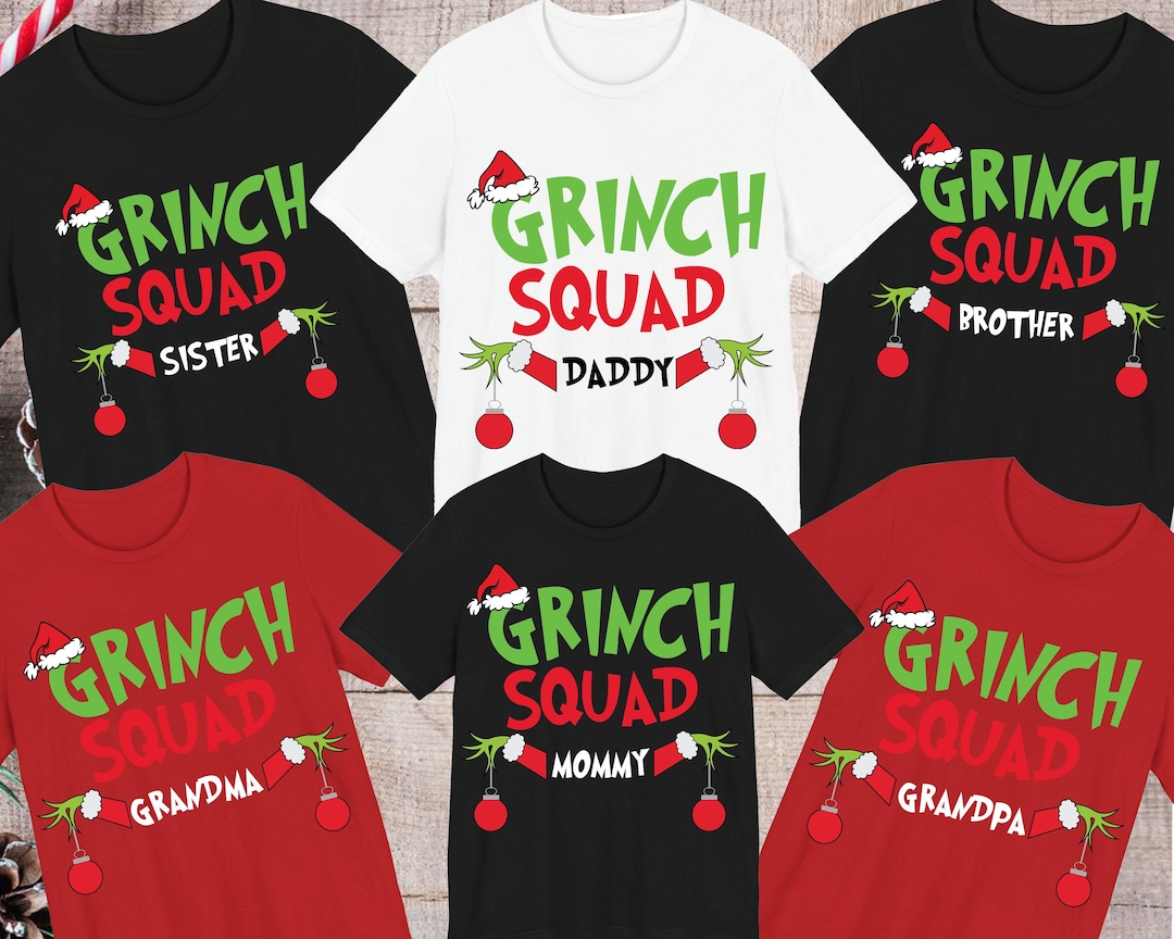 Custom Grinch Family Matching Christmas 2024 Shirts, Grinch Squad Shirt ...