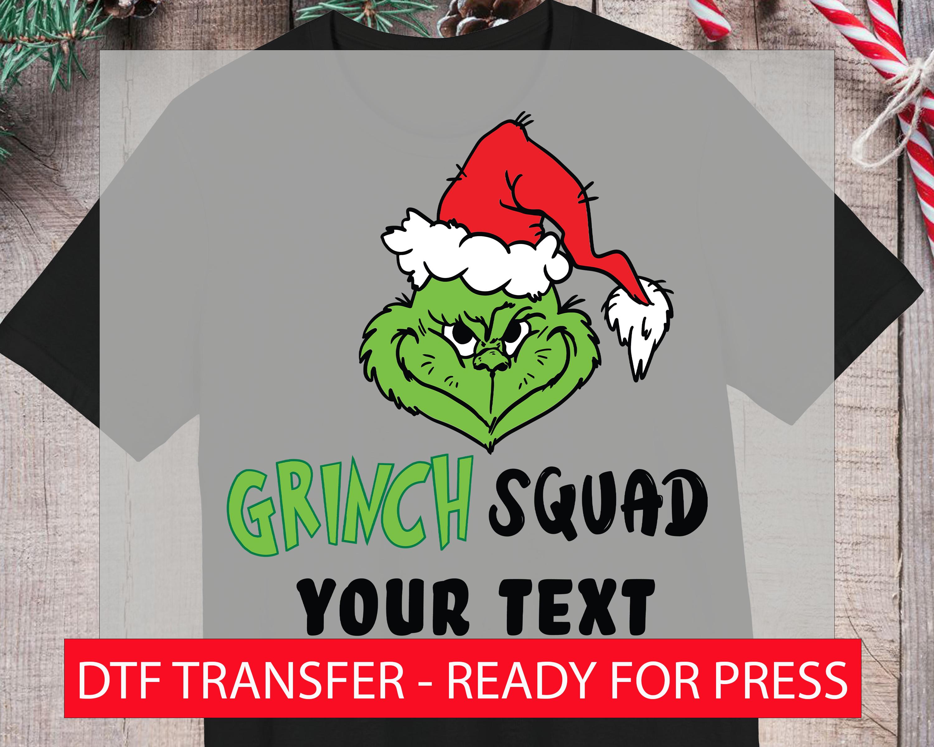 Grinch Squad Christmas Custom Family Matching Dtf Transfer, Grinchmas ...