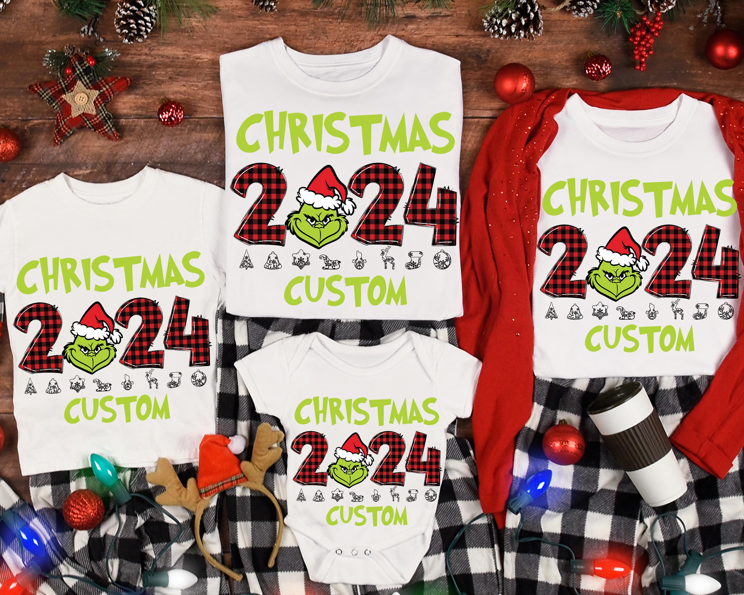 Grinch Family Christmas 2024 Custom Matching Shirts, Personalized ...