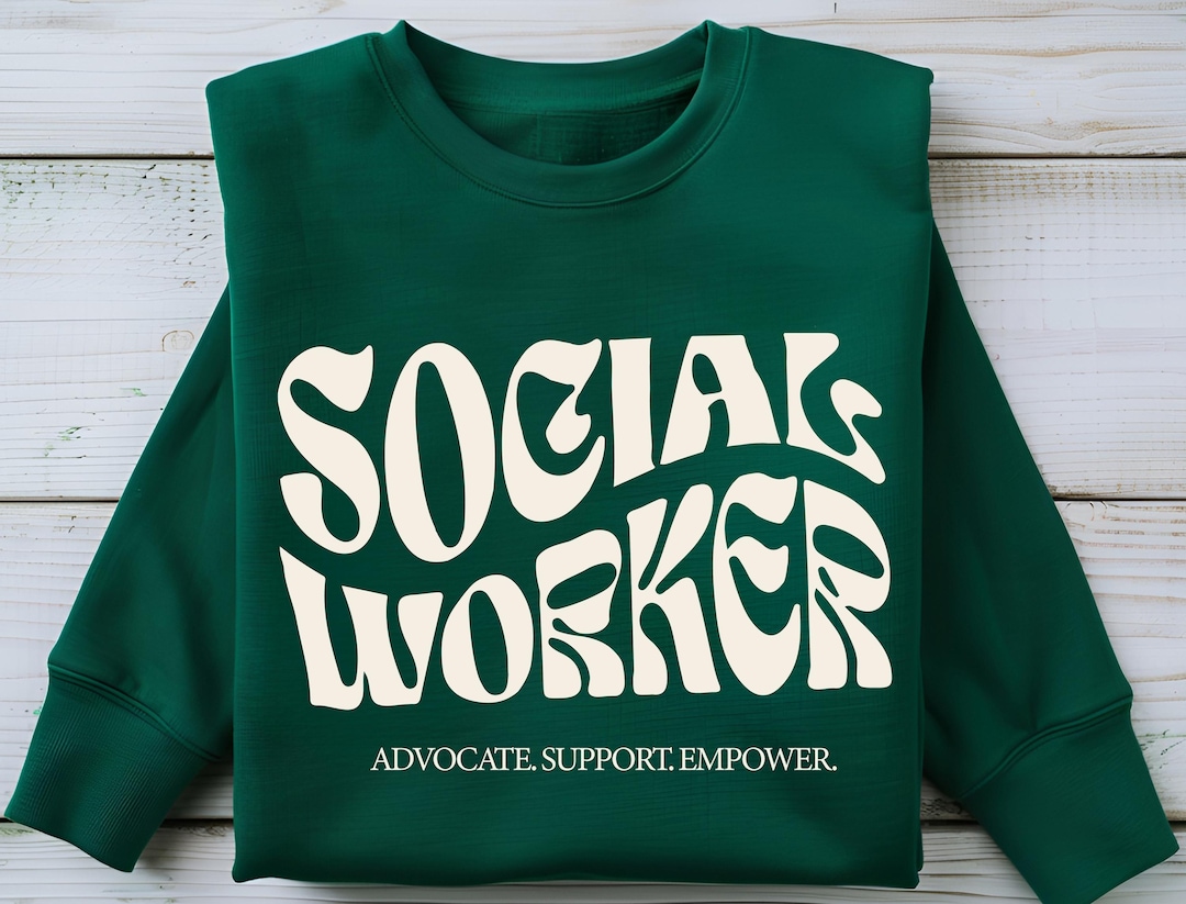 Retro Social Worker Sweatshirt, Wavy Trendy Social Work Student ...