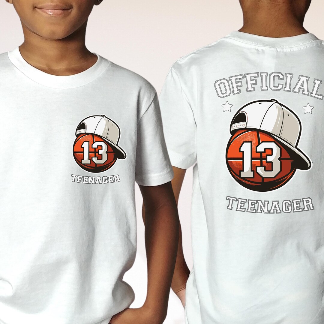 Official Teenager Basketball and Cap 13th Birthday T-shirt, Basketball ...