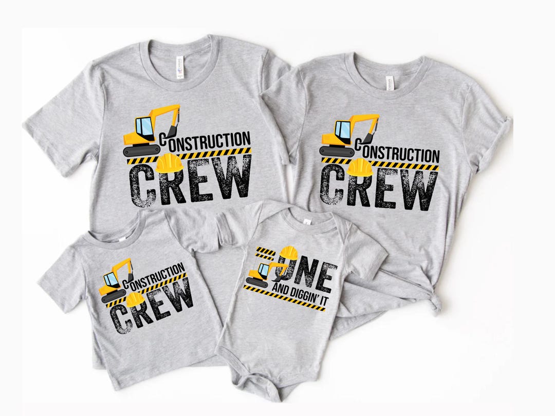 Birthday Construction Shirts, Construction Theme Family Tees, Excavator ...