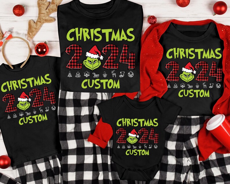 Grinch Family Christmas 2024 Custom Matching Dtf Transfer, Ready to ...