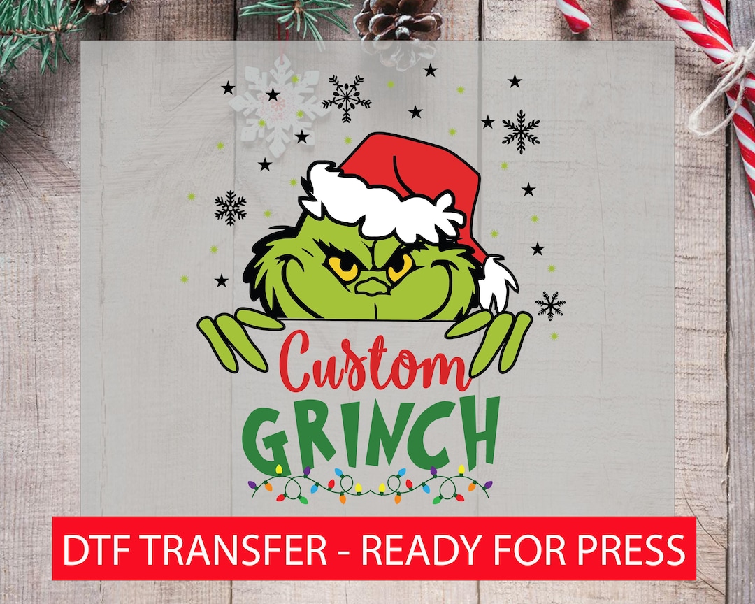 Custom Grinch Family Christmas Matching Dtf Transfer, Personalized ...