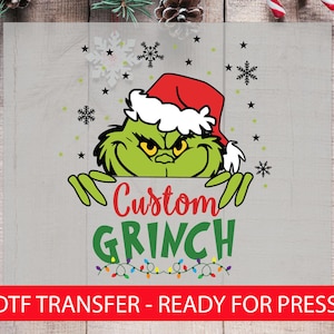 Custom Grinch Family Christmas Matching Dtf Transfer, Personalized ...