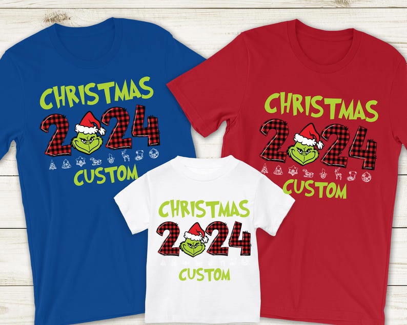 Grinch Family Christmas 2024 Custom Matching Dtf Transfer, Ready to ...