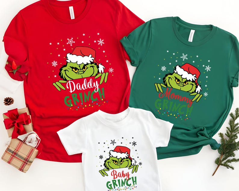 Custom Grinch Family Christmas Matching Shirts, Personalized Grinch ...