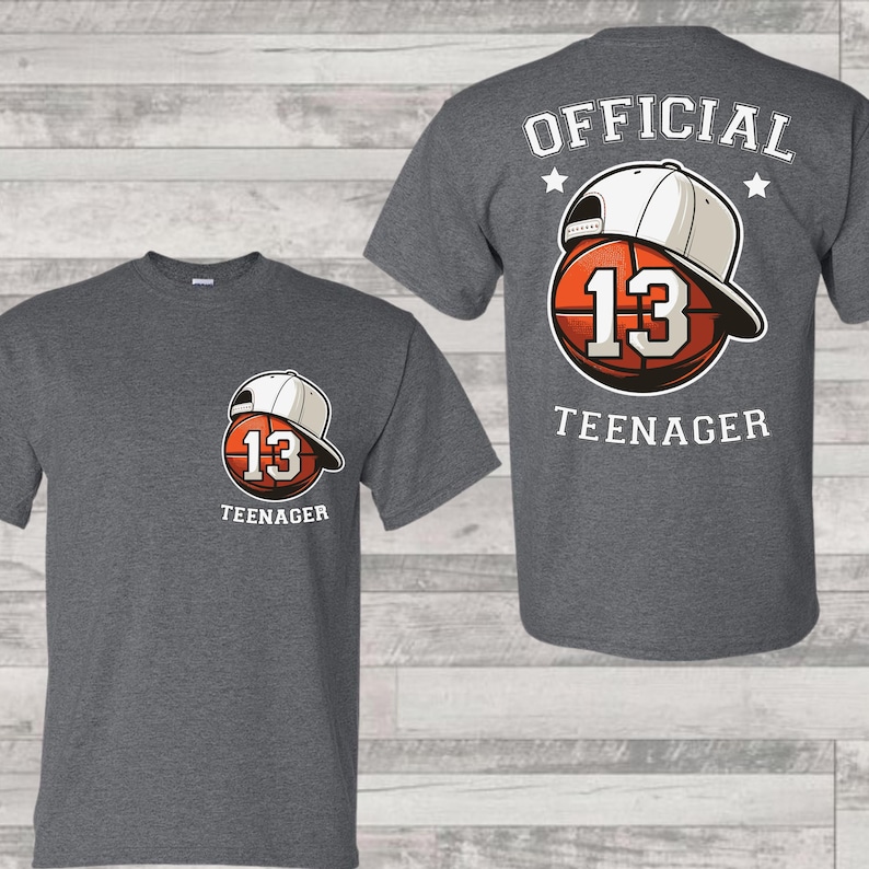 Official Teenager Basketball and Cap 13th Birthday T-shirt, Basketball ...