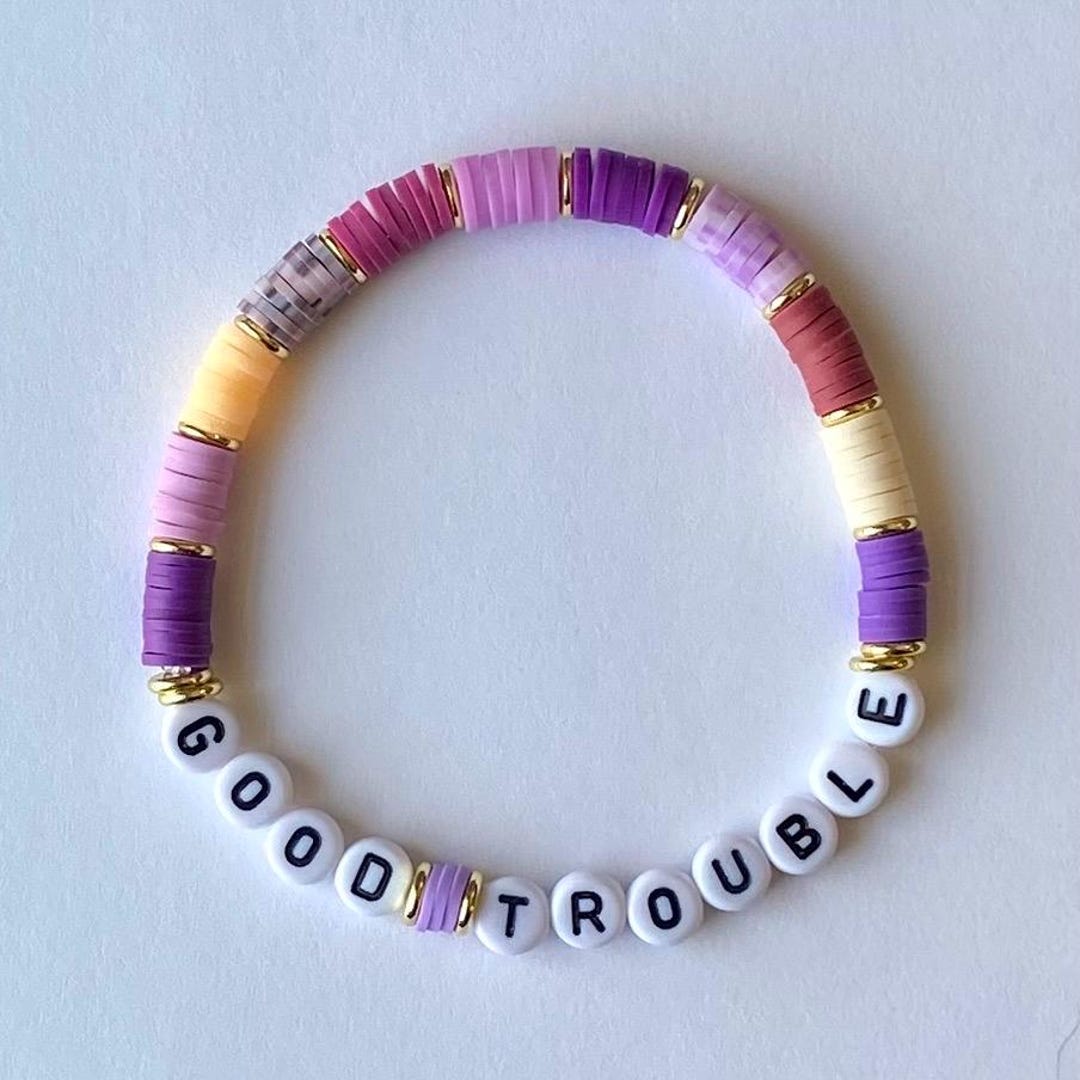 GOOD TROUBLE Handmade Friendship Bracelet - Resist Rebel Revolt - Fight ...