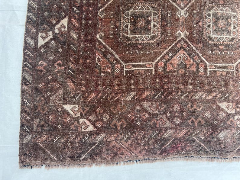 Hand Knotted 7 Ft Vintage Rustic Runner Rug - Handmade Nomadic Afghan ...