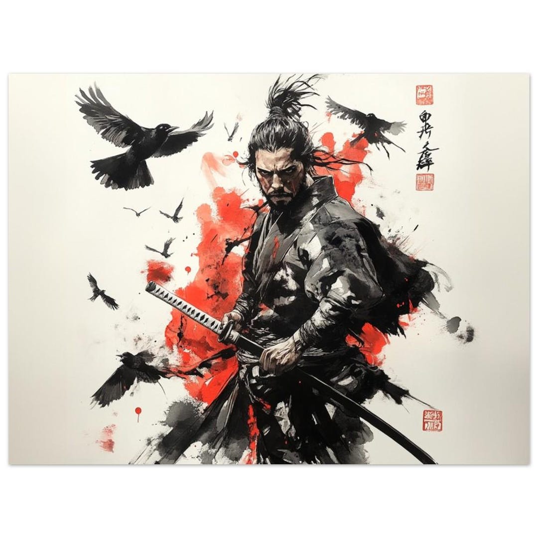 Samurai Poster Ronin Poster Ink Style Poster for Japanese Fans - Etsy