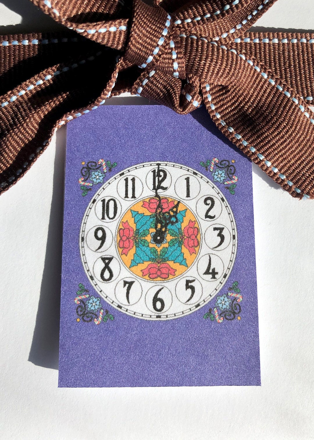 8 Holiday Gift Tags: Clock - Etsy