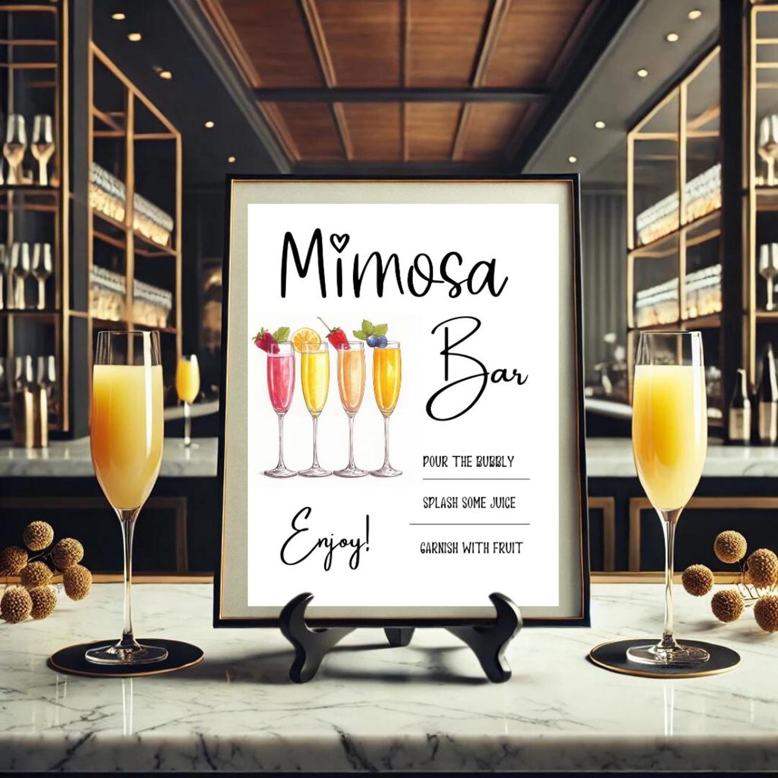 Minimalist Mimosa Bar Sign, Modern Mimosa Bar Sign, Baby Shower Mimosa ...