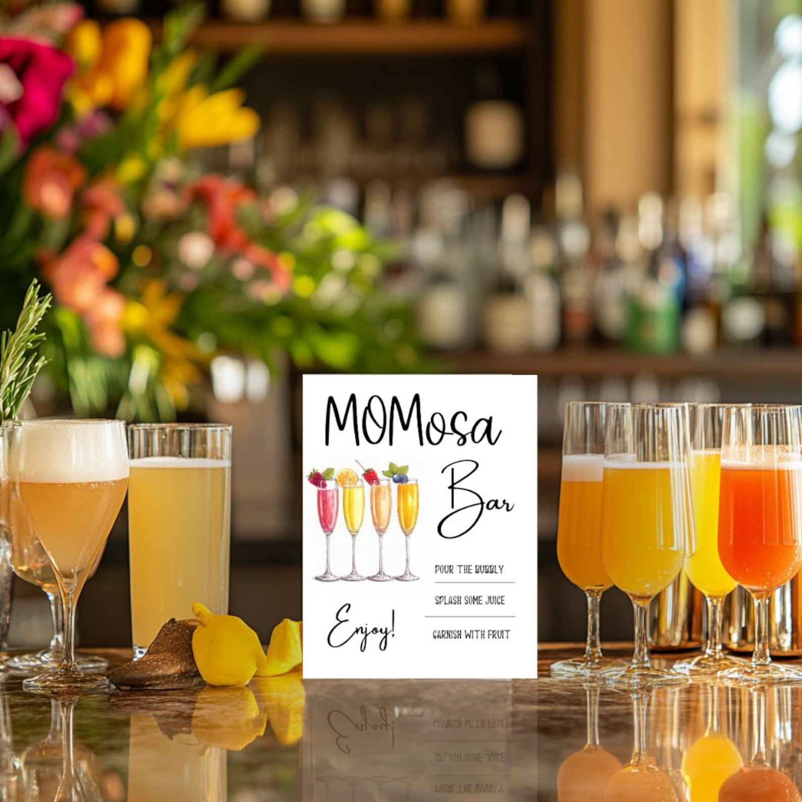 Minimalist Momosa Bar Sign: Modern Bridal Shower Decor (digital ...