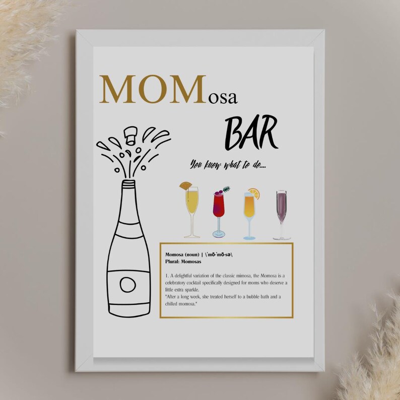 Minimalist Momosa Bar Sign, Modern Mimosa Bar Sign, Baby Shower Mimosa ...