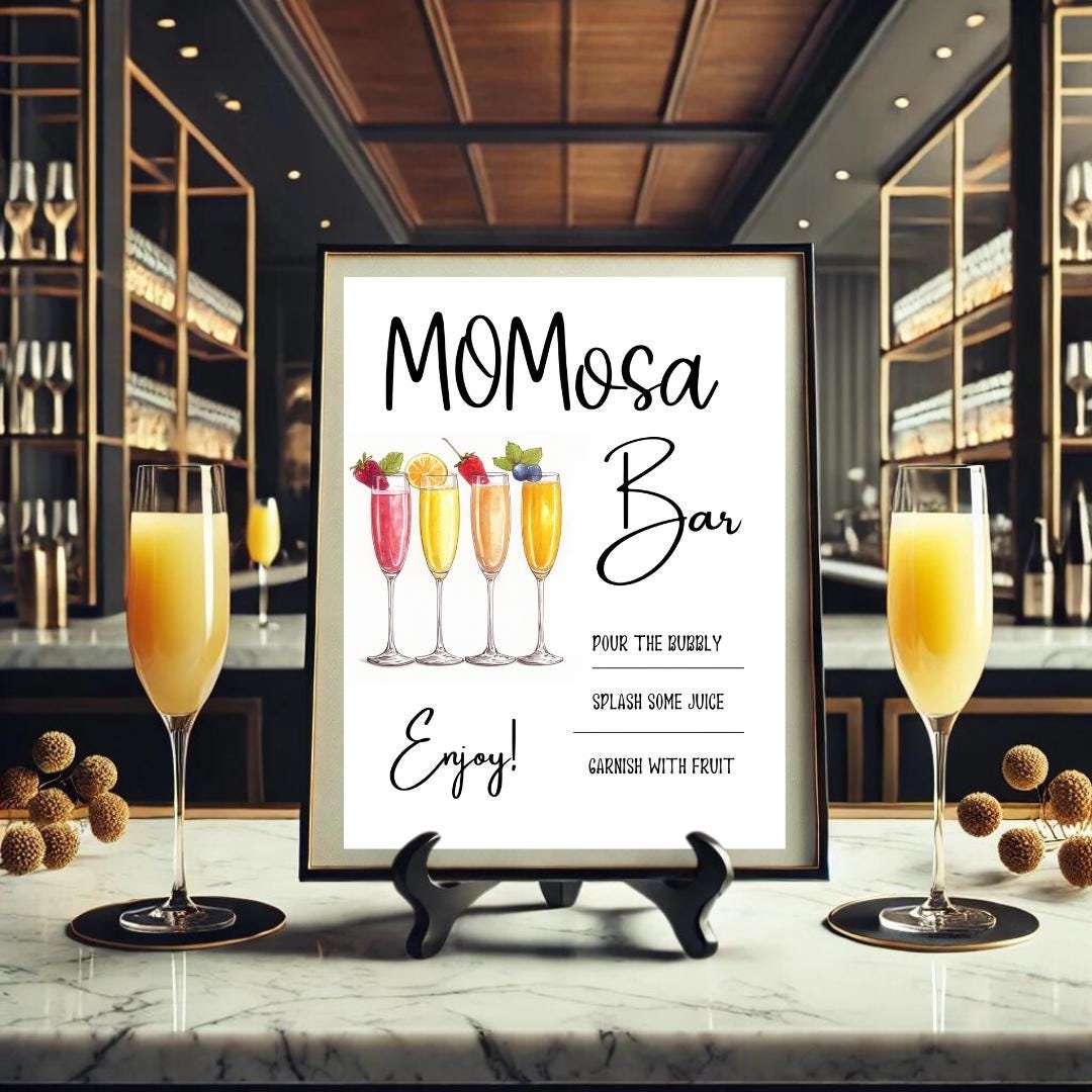 Minimalist Momosa Bar Sign, Modern Mimosa Bar Sign, Baby Shower Mimosa ...