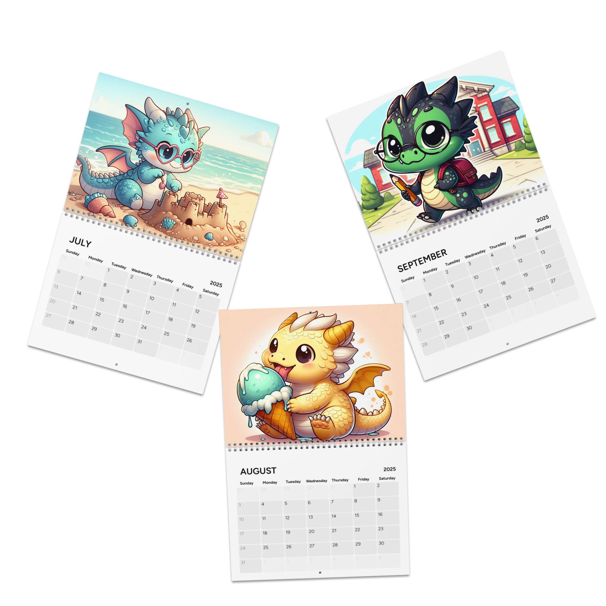 2025 Calendar of Baby Dragons, Cute Activities, Adorable Wall Calendar ...
