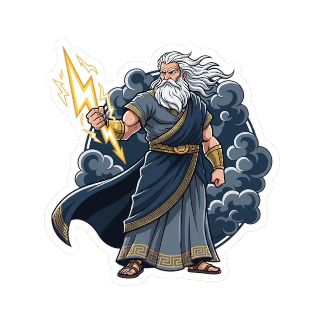Zeus Greek Mythology Laptop Decal | Kiss-cut Sticker - Etsy