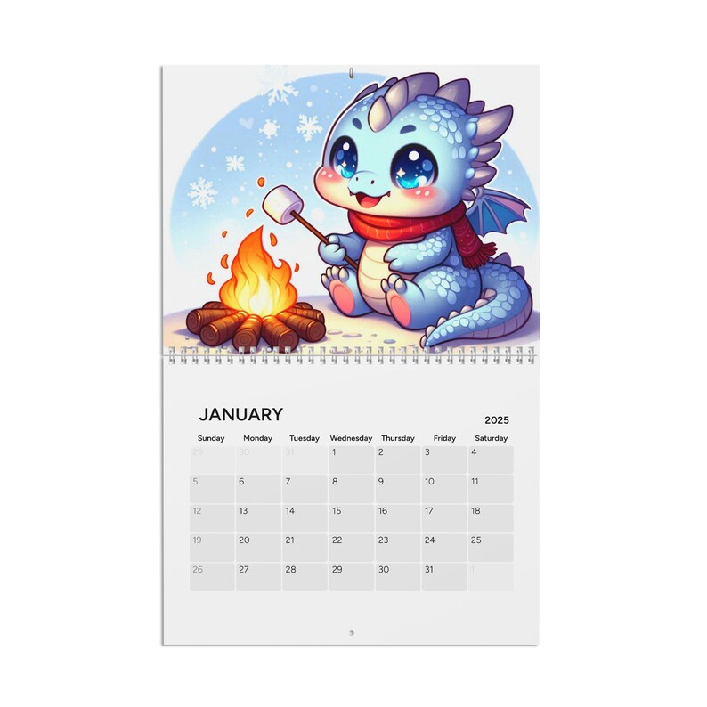 2025 Calendar of Baby Dragons, Cute Activities, Adorable Wall Calendar ...