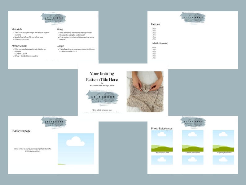 Simple Knitting Pattern Template, Easily Editable in Canva, Knitting ...