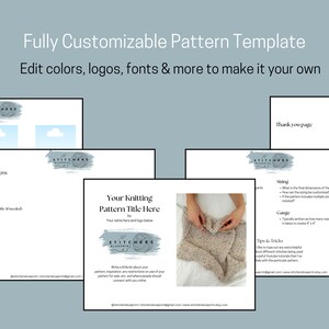 Simple Knitting Pattern Template, Easily Editable in Canva, Knitting ...