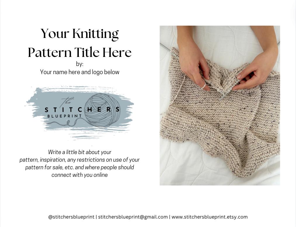 Simple Knitting Pattern Template, Easily Editable in Canva, Knitting ...