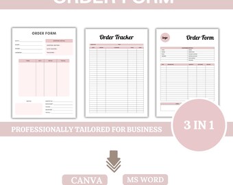 Editable Order Form: Business Form | Small Business Order Form ...