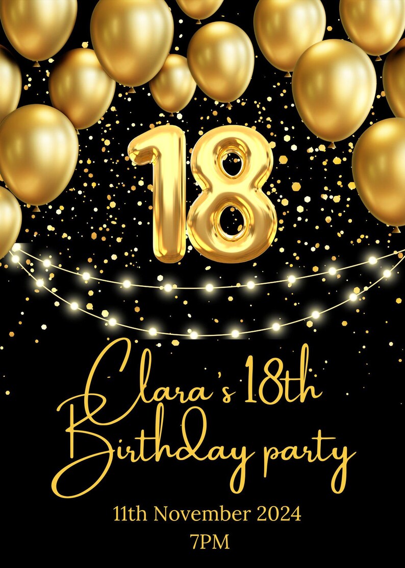 18th Birthday Invitation - Etsy