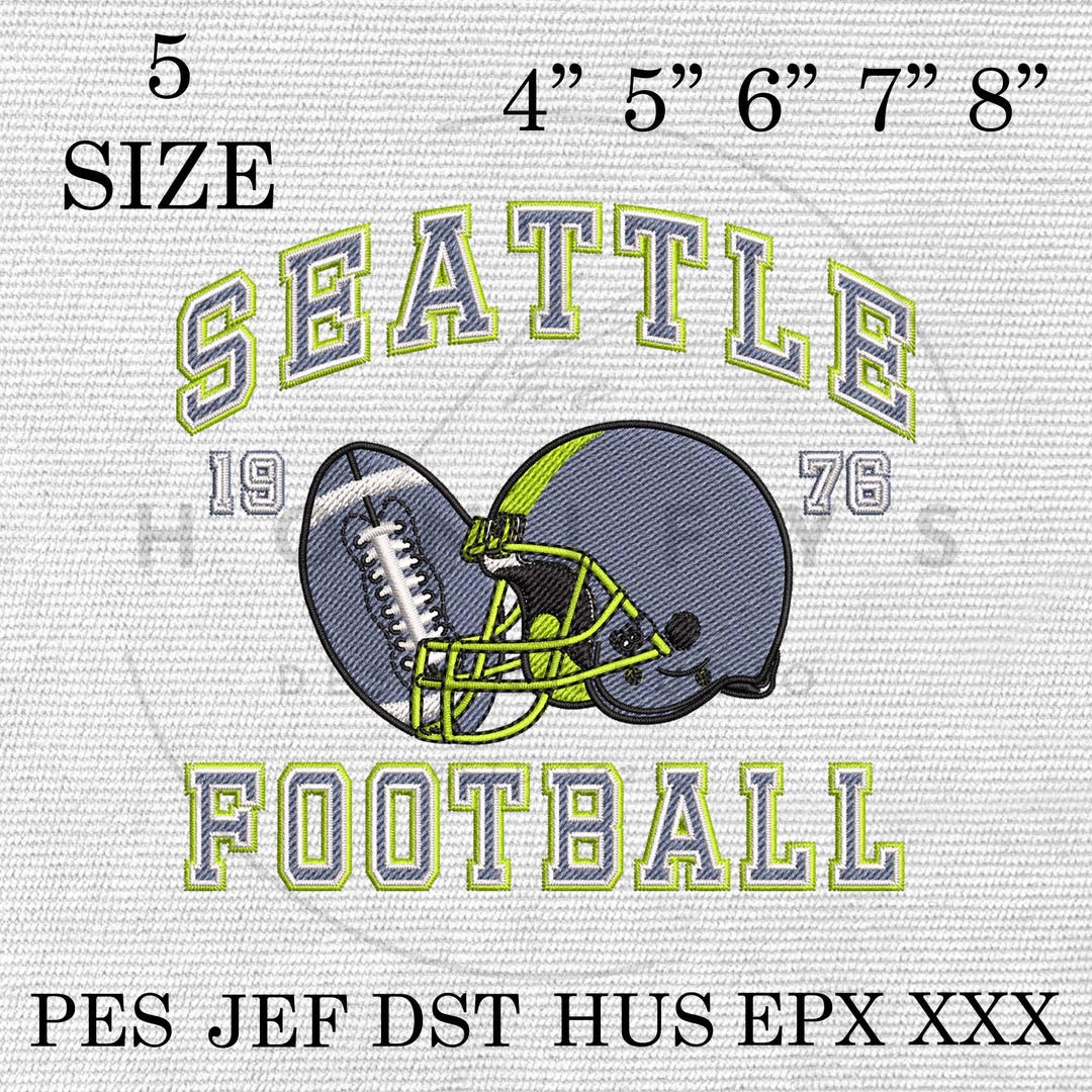 Retro Seattle Football Embroidery, Seattle Football Embroidery , Game ...