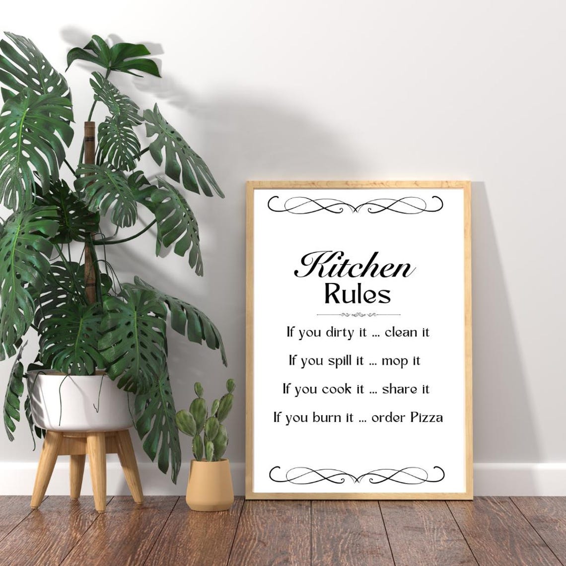 Kitchen Rules Print, Kitchen Print, Kitchen Art, Modern Print, Home ...