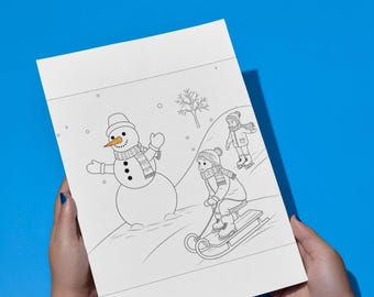 Whimsical Winter Wonderland: Cartoon Animals Coloring Book for Festive ...
