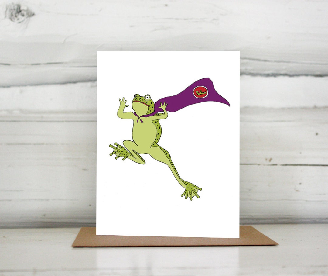 Super Frog Card - Etsy