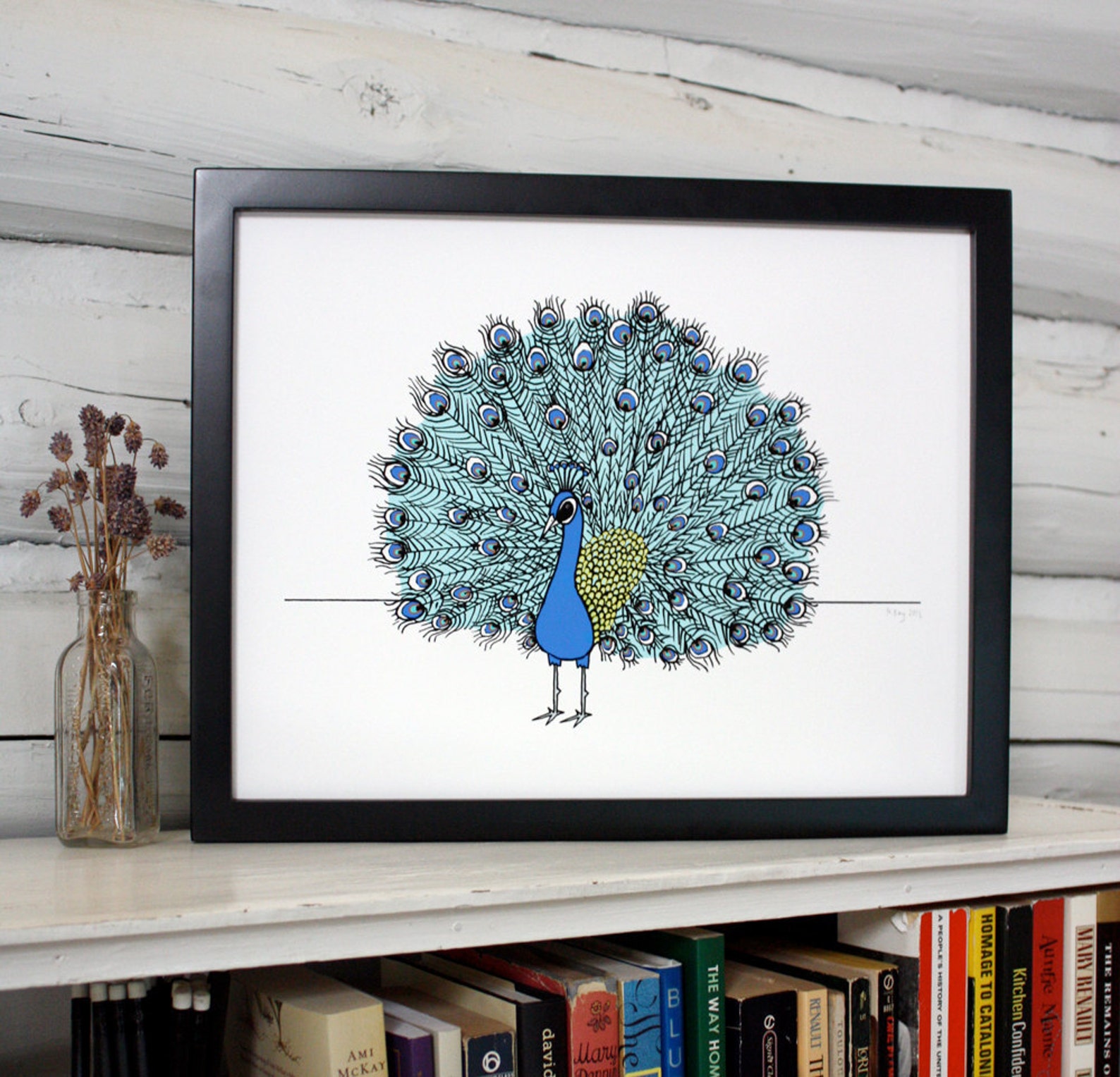 Peacock Print. Pen and Ink Peacock Drawing. - Etsy