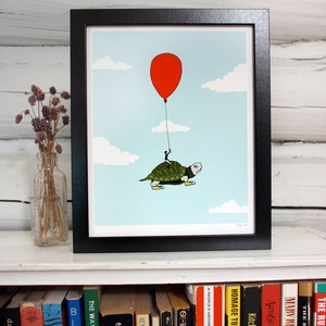 Turtle Flight Nursery Art. Whimsical Turtle Print. - Etsy
