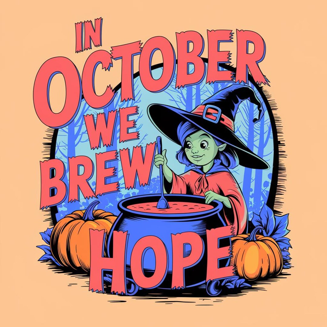 In October We Brew Hope Png Design Breast Cancer Awareness Design for T ...