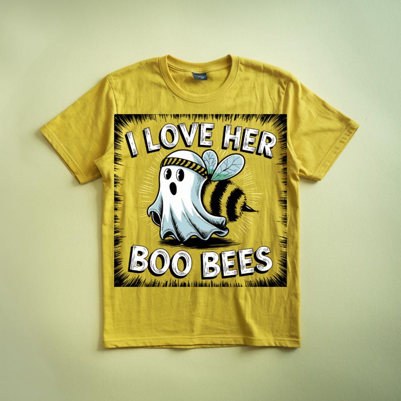 Cute Funny 'I Love Her Boo Bees' Couples Halloween PNG T-shirt Design Perfect for Matching Tees ...