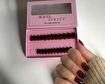 Faux ongles rouge noël - Press on nail de noël - Faux ongles ...