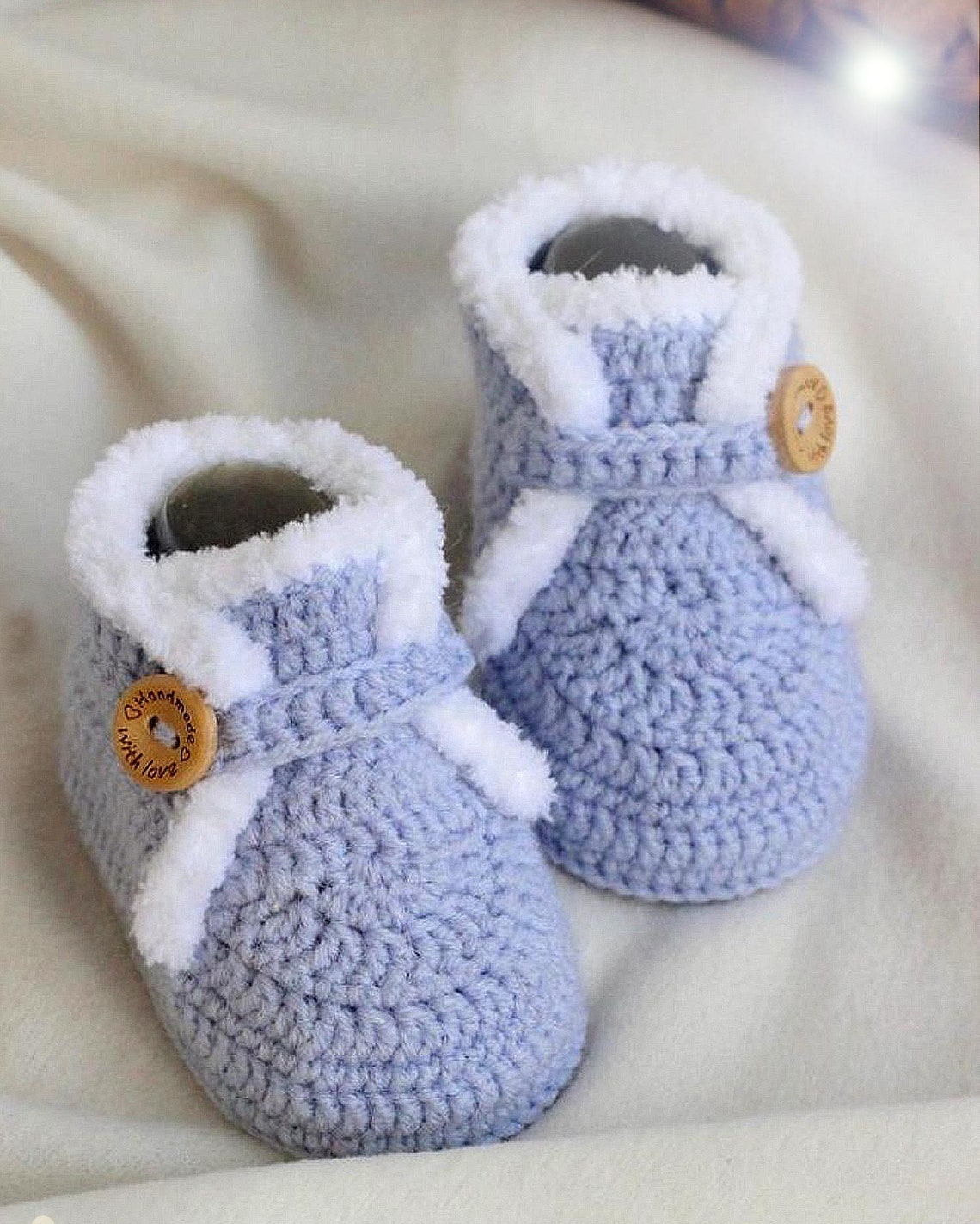 Handmade Cozy Crochet Baby Booties Custom Baby Moccasin Knit Shoes Soft ...