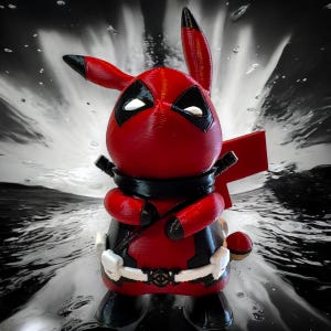 Pikapool 3D Printed Figurine Pokemon Pikachu Deadpool Mashup ...